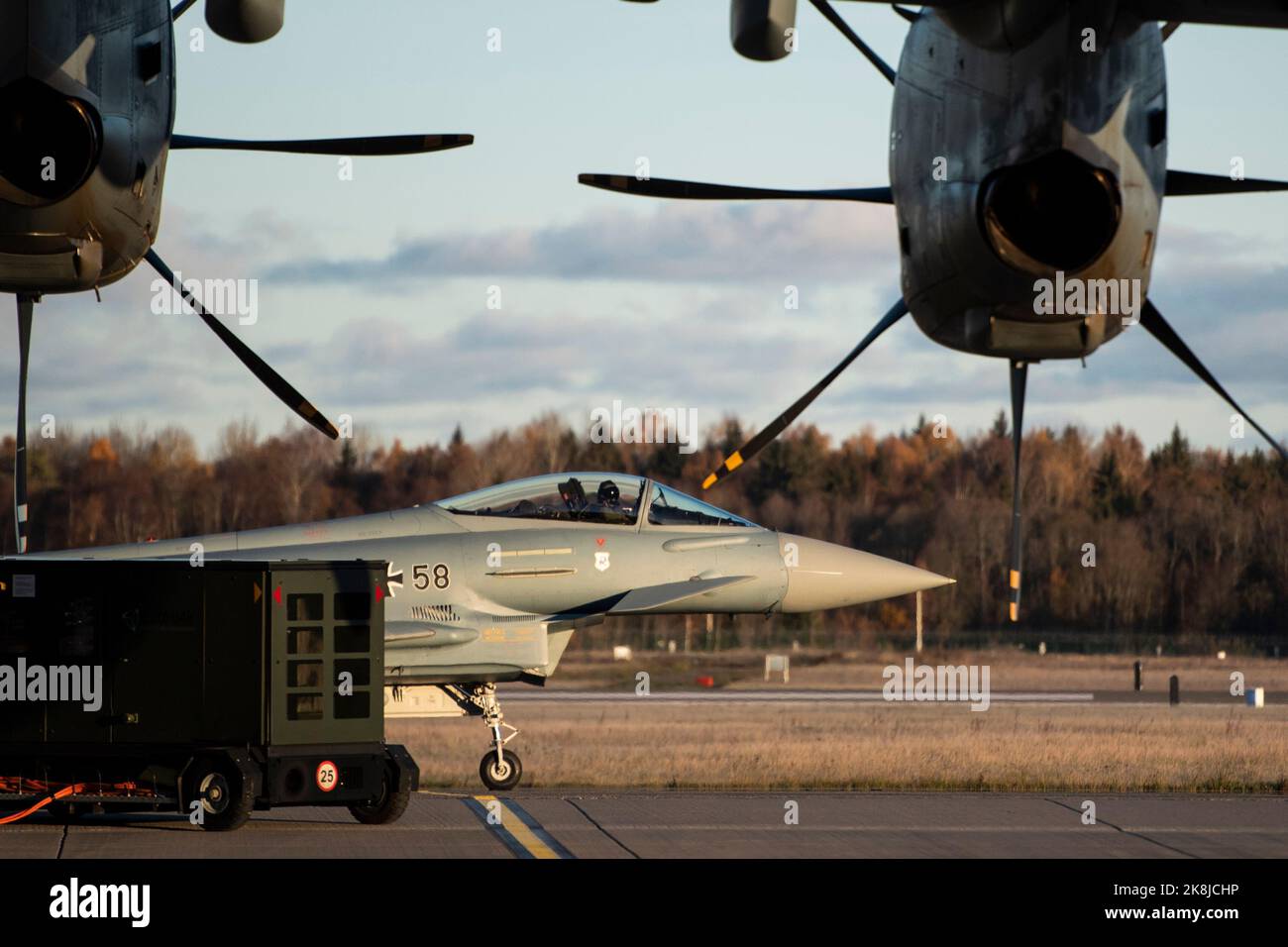 24 October 2022, Estonia, Ämari: An Luftwaffe Eurofighter Typhoon ...