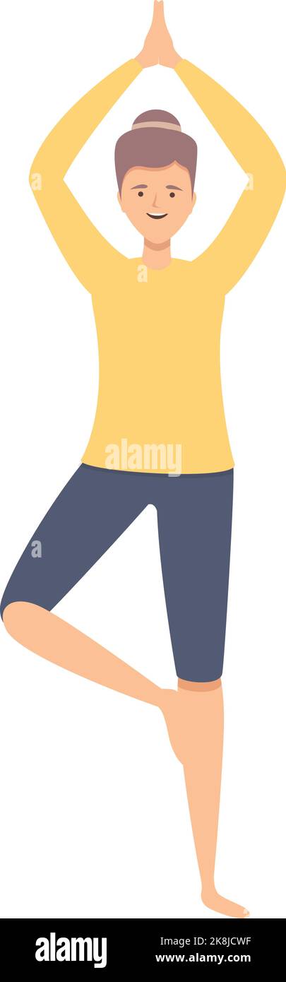 Morning yoga icon cartoon vector. Sport exercise. Active gym Stock ...