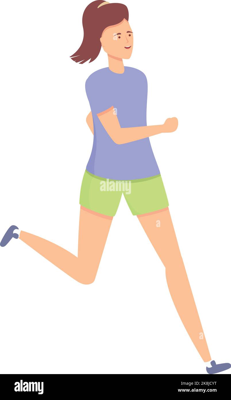Morning run icon cartoon vector. Sport exercise. Kid healthy Stock ...