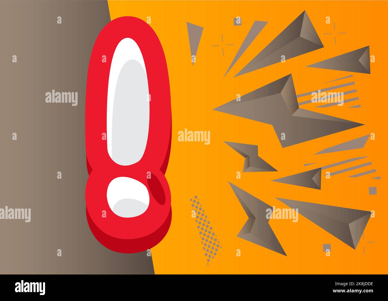 Exclamation mark, Social media notification sign written with Children ...