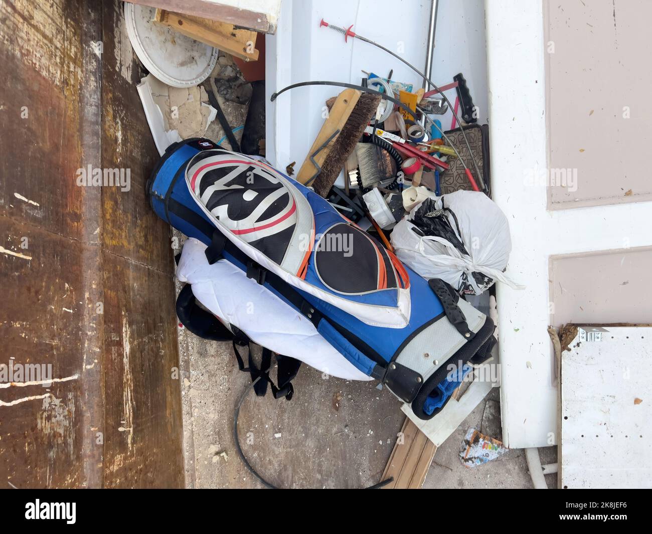 Paris, France- Oct 18, 2022: Directly above view of throw away golf ...