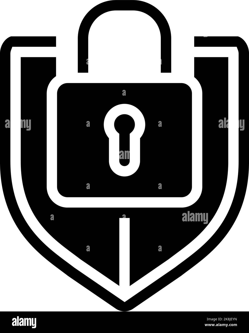 protection padlock glyph icon vector illustration Stock Vector Image ...