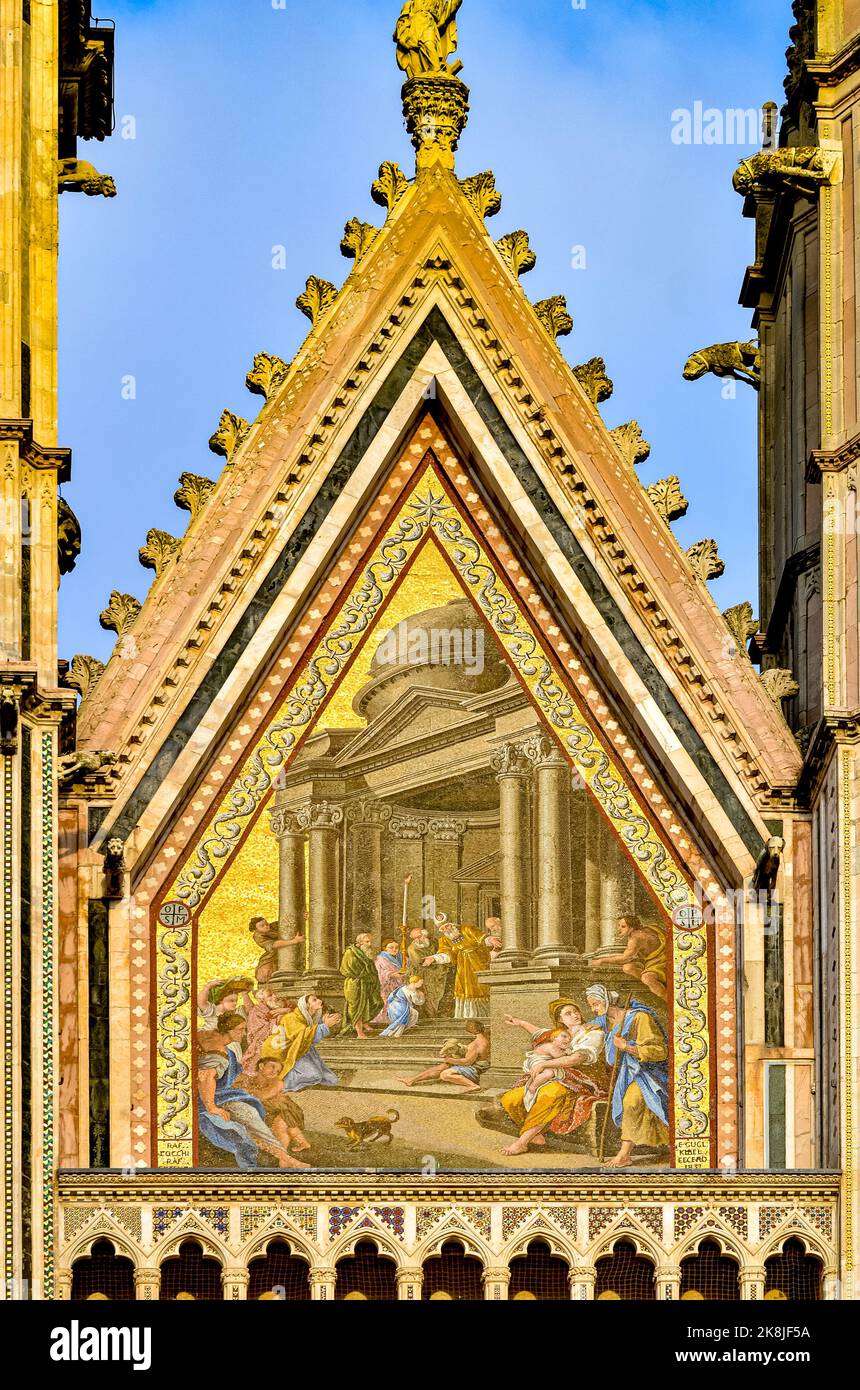 Facade of the Cathedral of Santa Maria Assunta, Duomo of Orvieto in ...