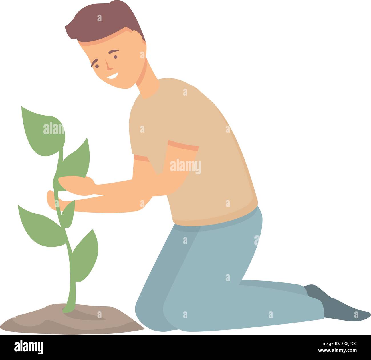 Boy plant icon cartoon vector. Kid park. Nature agriculture Stock ...
