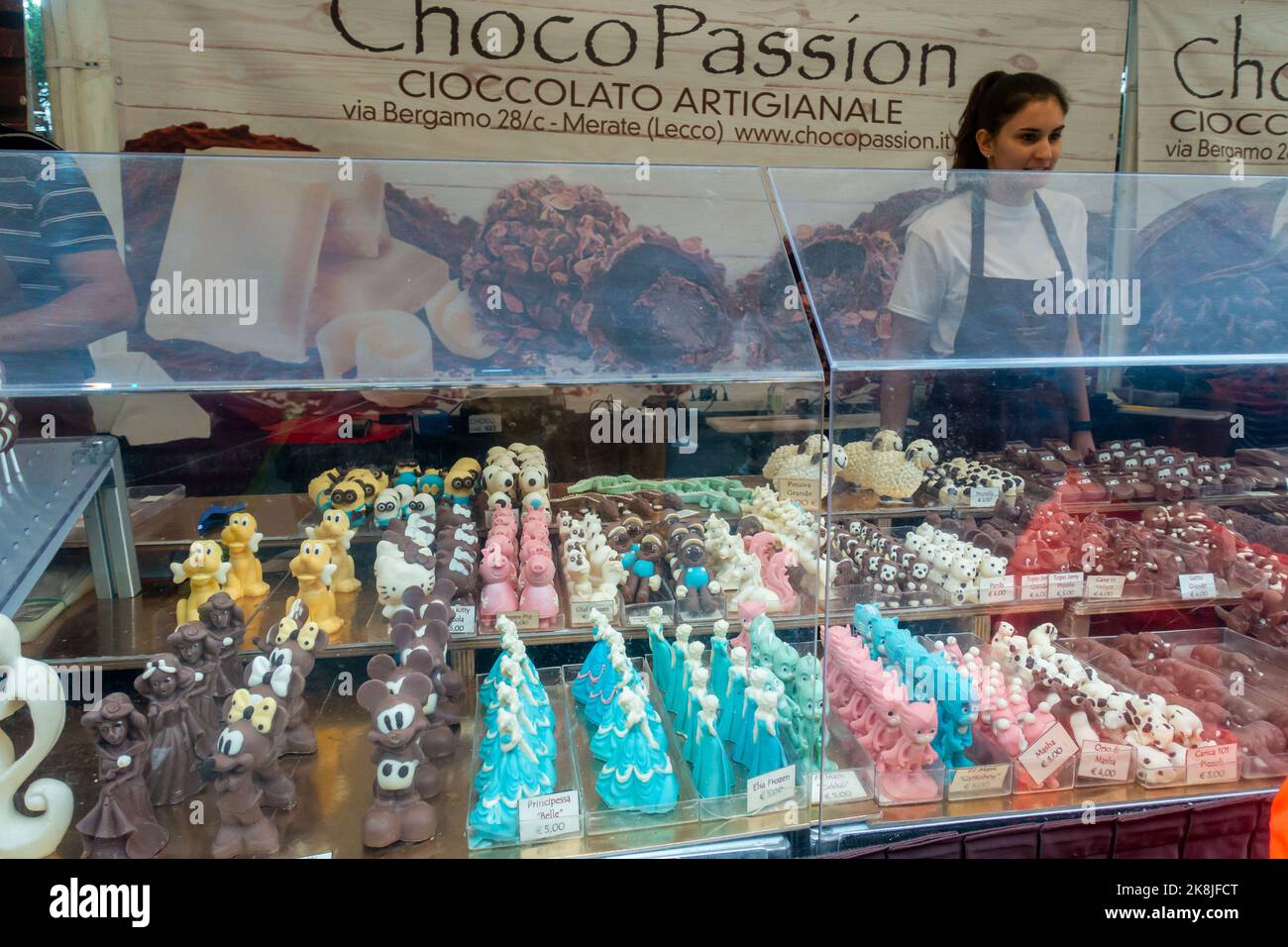 Rome, Italy - Fair Stand Selling Chocolate sculpture Stock Photo - Alamy