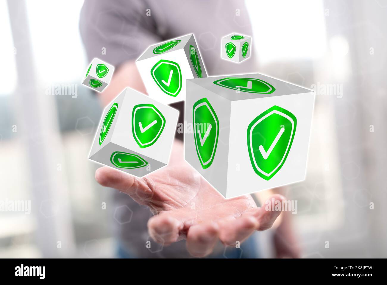 Validation concept above the hand of a man in background Stock Photo ...