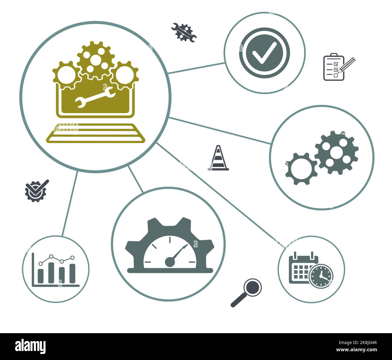 Concept system maintenance icons Cut Out Stock Images & Pictures - Alamy