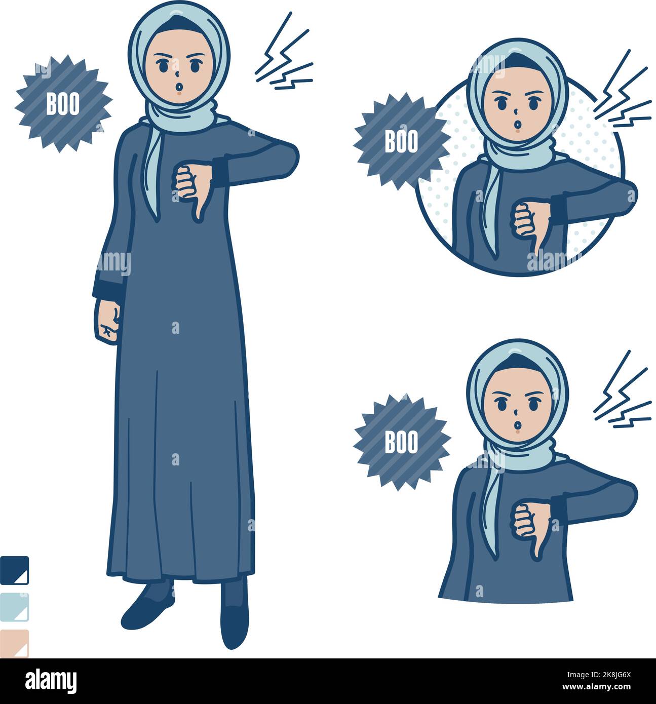 An arabian woman in hijab with Booing images.It's vector art so it's ...