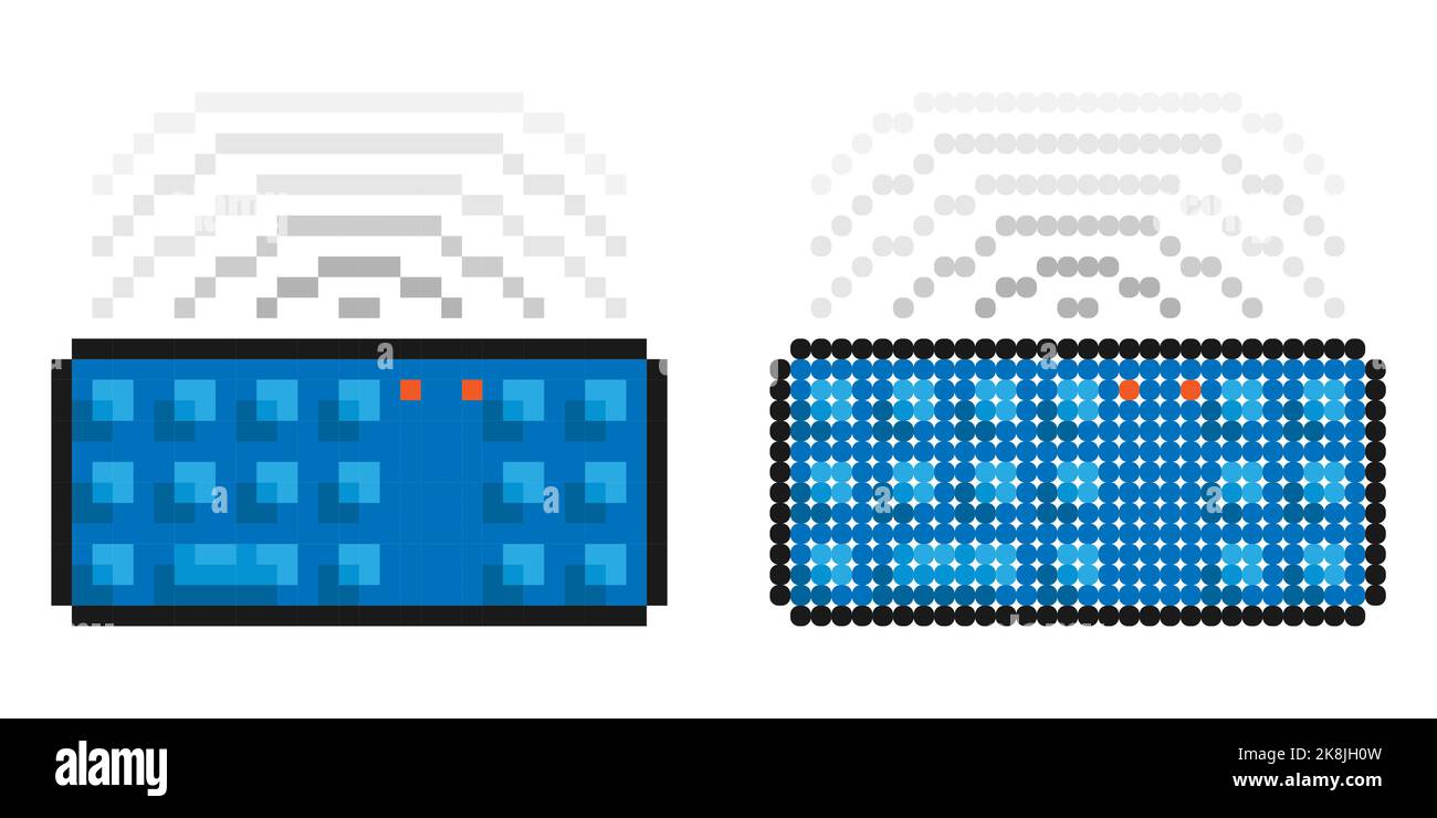 Pixel icon. Wifi personal computer keyboard. Symbols on keyboard ...