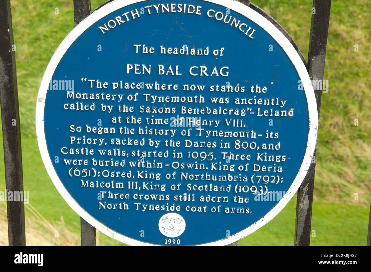 Historic sign with information about pen bal crag hi-res stock ...