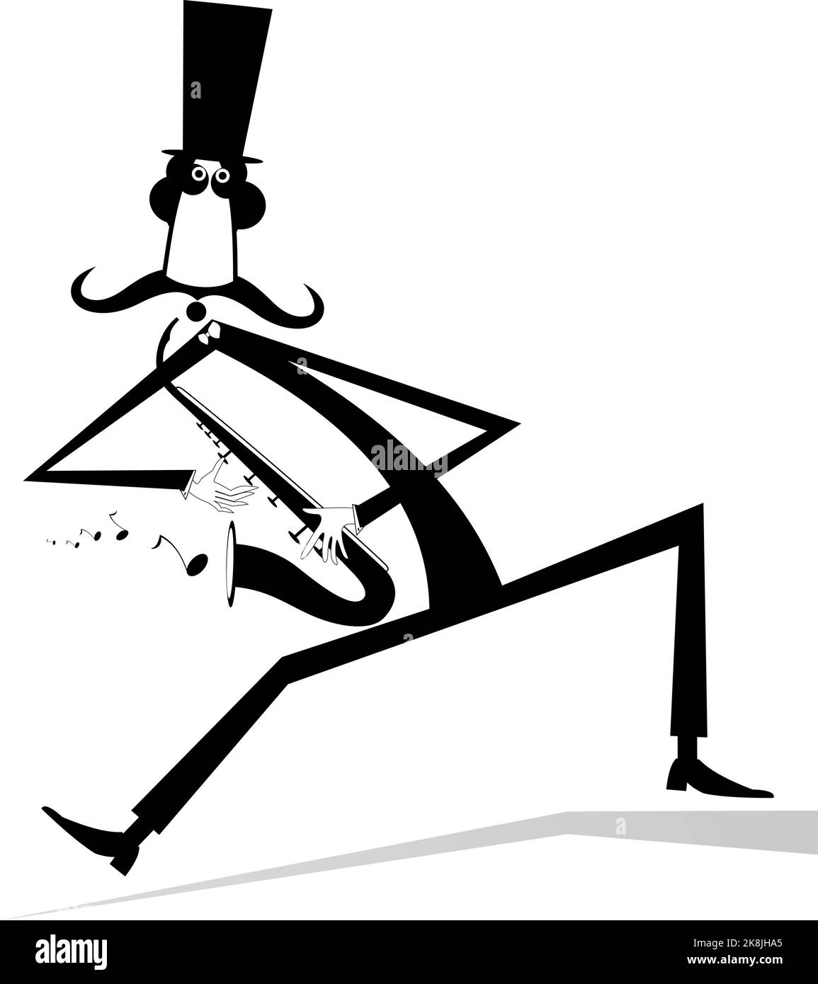 Cartoon long mustache saxophonist Stock Vector Image & Art - Alamy