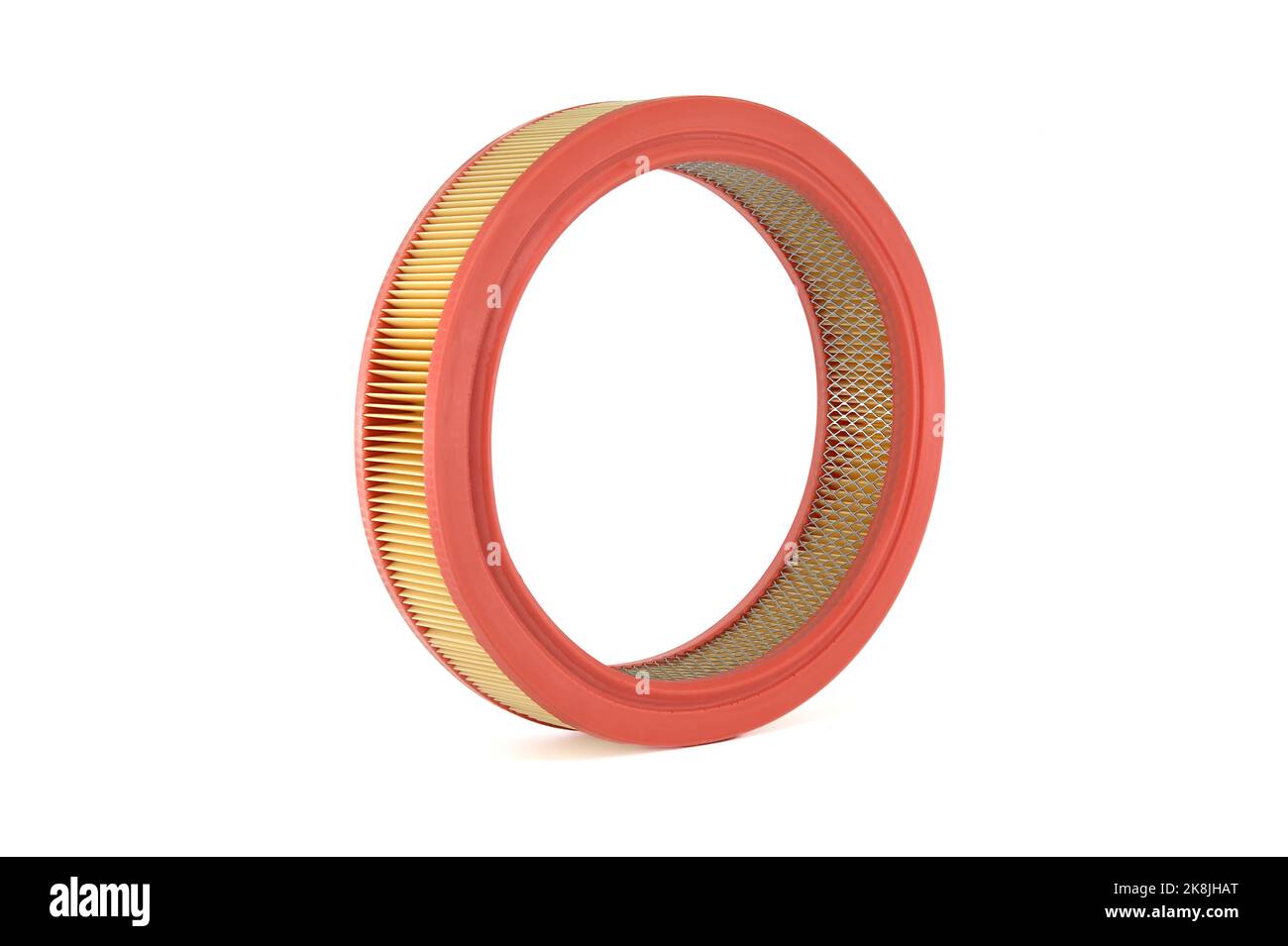 Vehicle engine round air filter isolated on a white background Stock ...