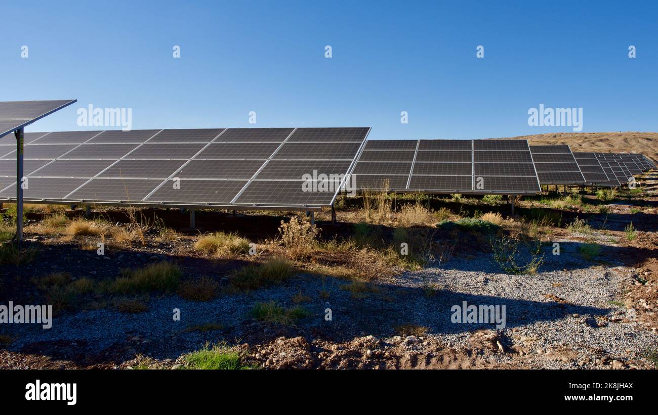 Solar Energy production fields. Large-scale solar farms. Sustainable ...