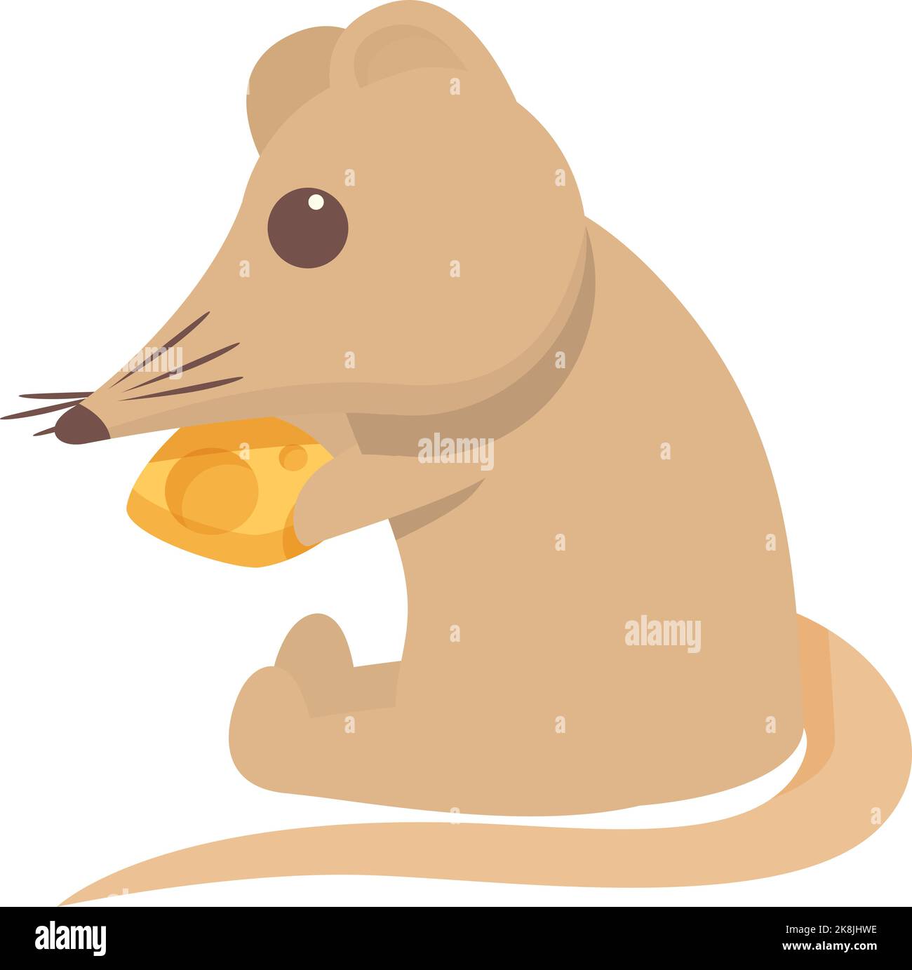 Shrew eat cheese icon cartoon vector. Domestic animal. Asian mouse ...