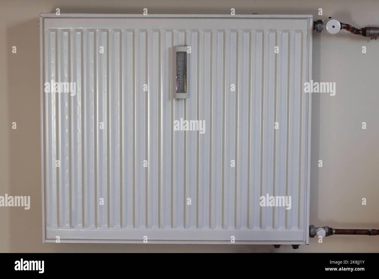 Panel steel radiator for heating installed in the apartment Stock Photo ...