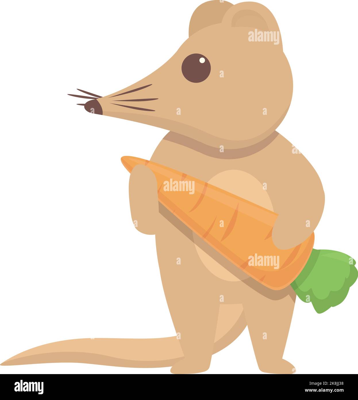 Shrew with carrot icon cartoon vector. Domestic animal. Farm mammal ...