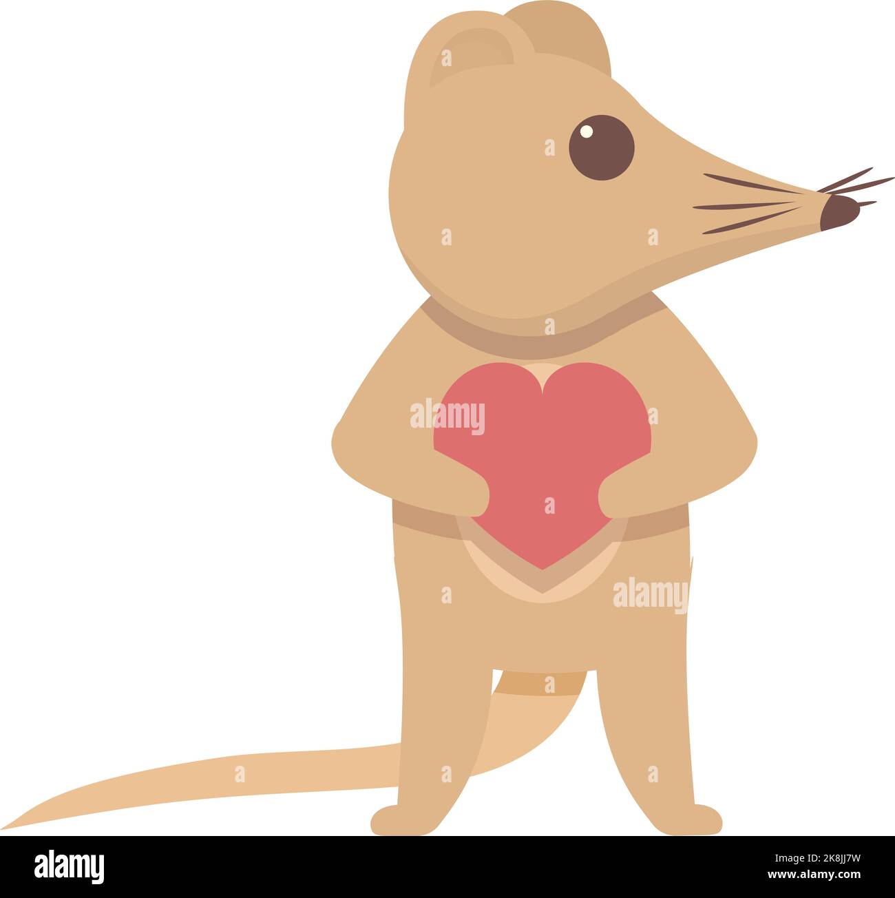 Shrew with heart icon cartoon vector. Farm animal. Wild mole Stock ...