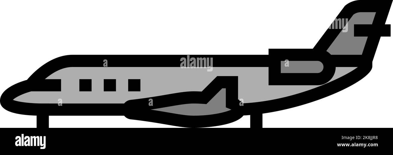 private jet airplane aircraft color icon vector illustration Stock ...