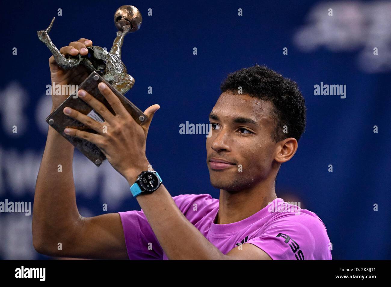 Canadian Felix Auger-Aliassime pictured during the ceremony after the men's singles final match ...