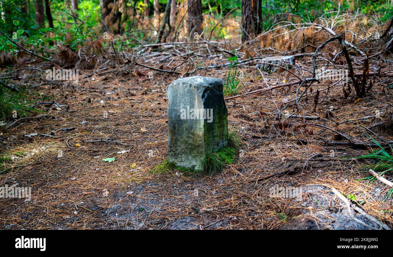 Old borderstone (#51) in Moresnet, Belgium Stock Photo - Alamy