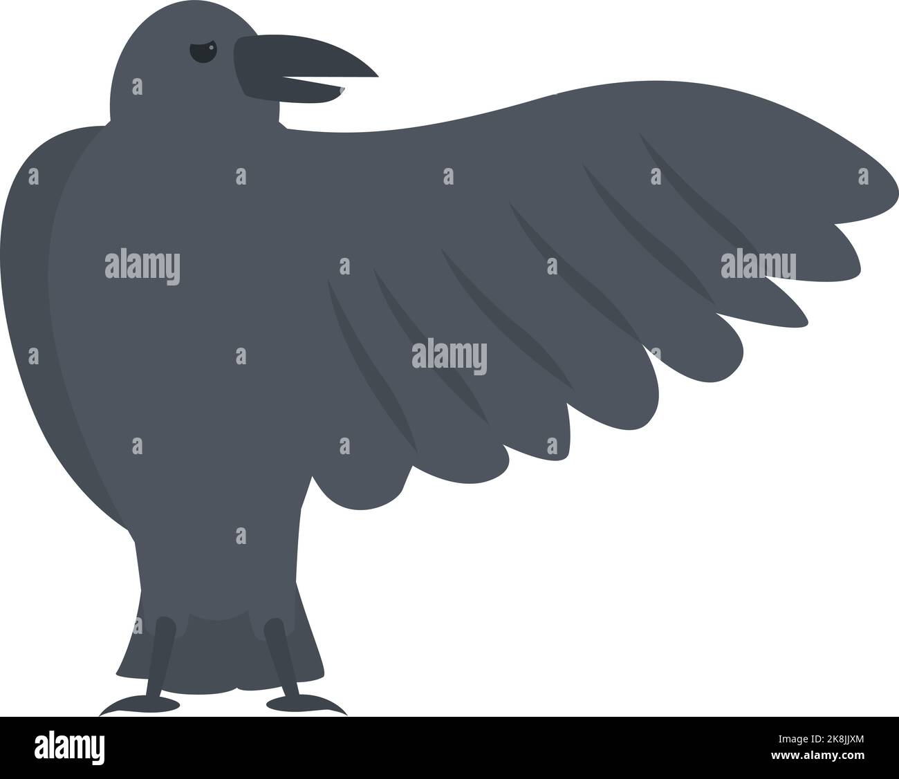Flight raven icon cartoon vector. Art feather. Stencil death Stock ...
