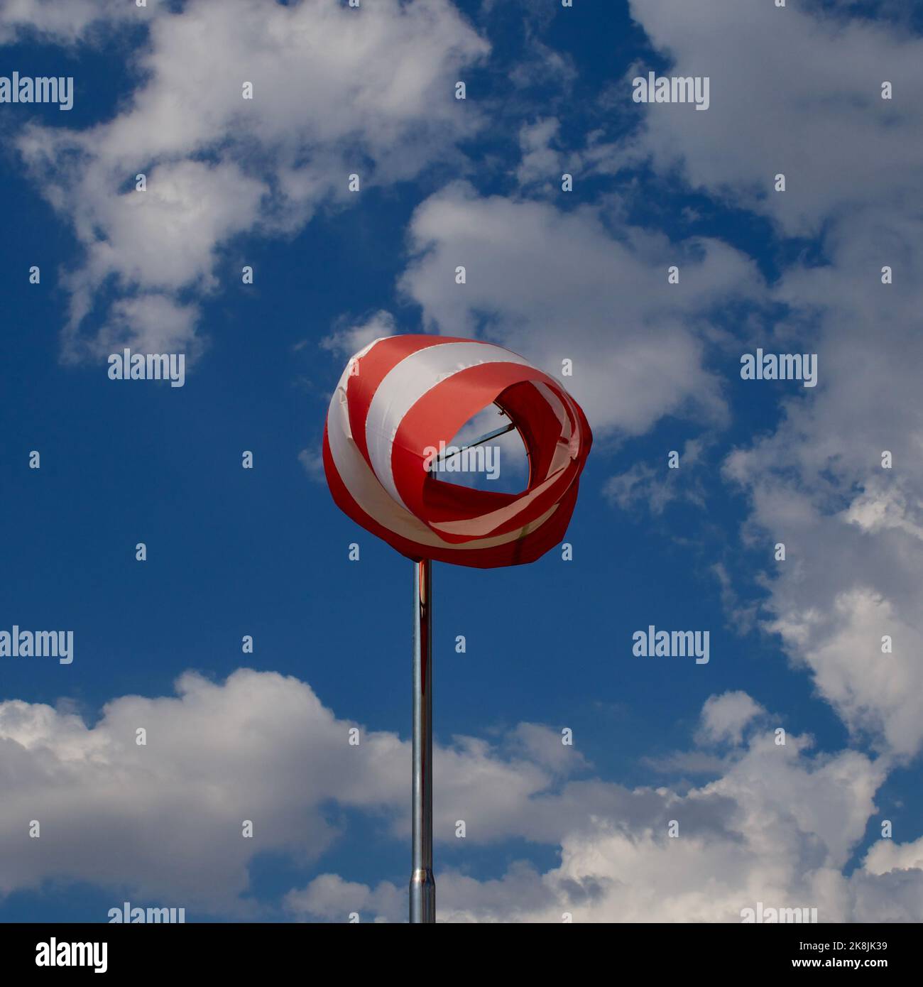 Windsock. Windsock flag. Wind direction indicator. Wind intensity ...