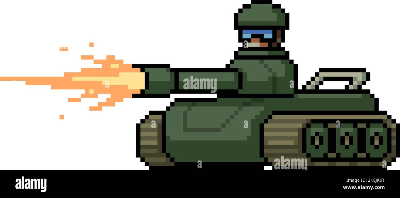 Gun shot pixel art Cut Out Stock Images & Pictures - Alamy