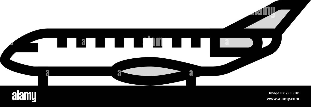 business jet airplane aircraft color icon vector illustration Stock ...