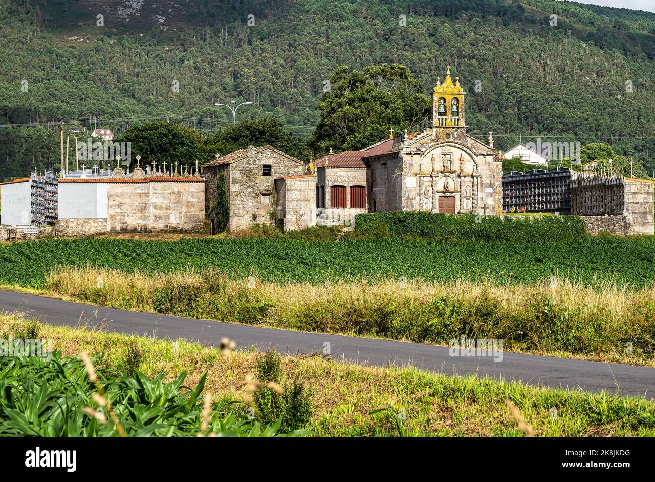 Beautiful village of Traba in Galicia, Spain, unique for its horreos ...