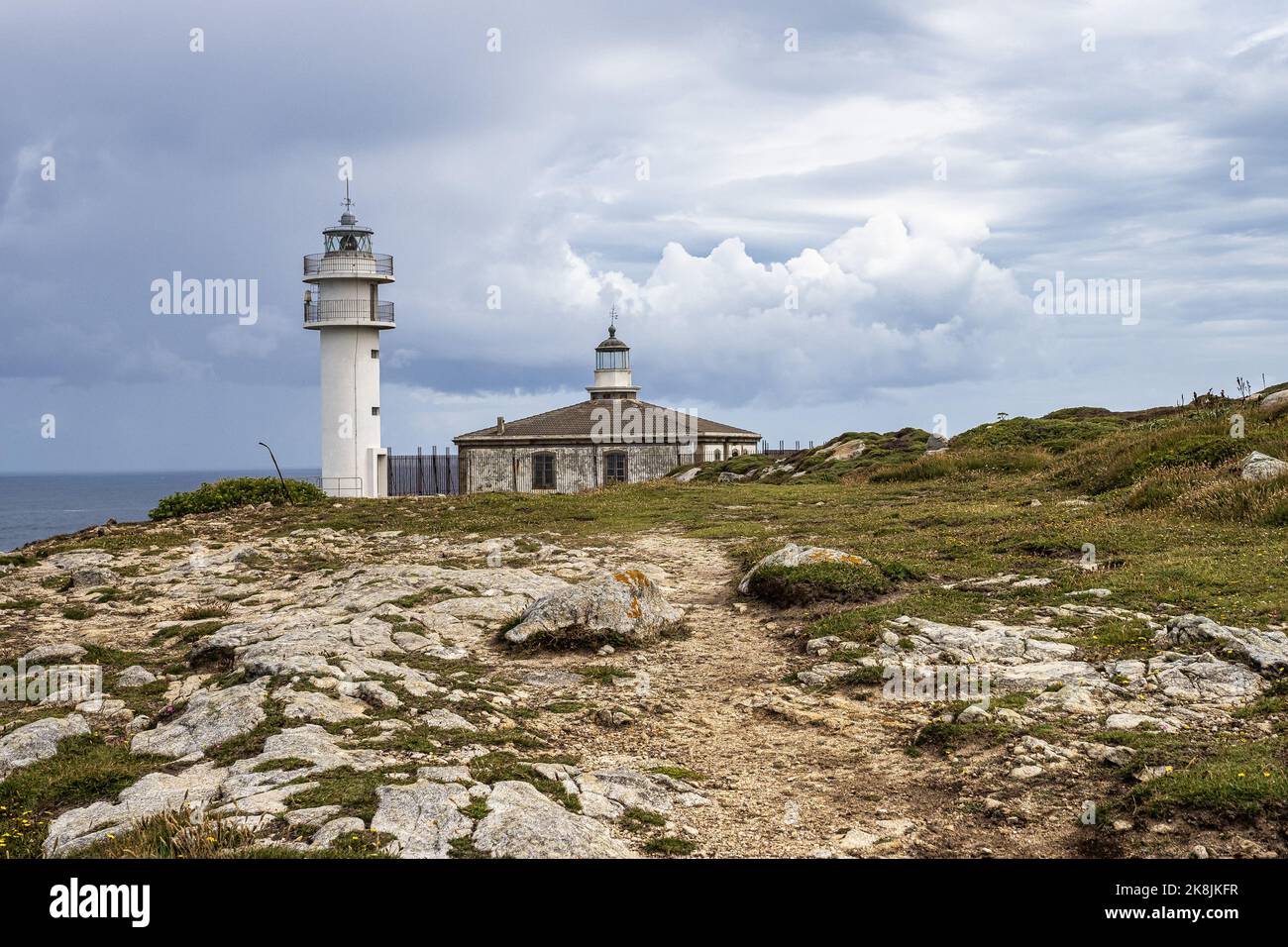 Lighthouse of cape of Tourinan in Muxia, Costa da Morte, Death Coast ...