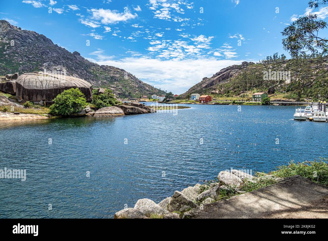 beautiful landscape view of the coast of Ezaro Galicia in Spain ...