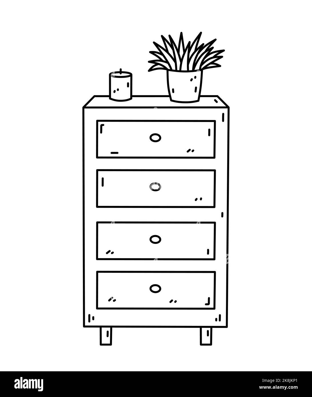 White drawer chest Black and White Stock Photos & Images - Alamy