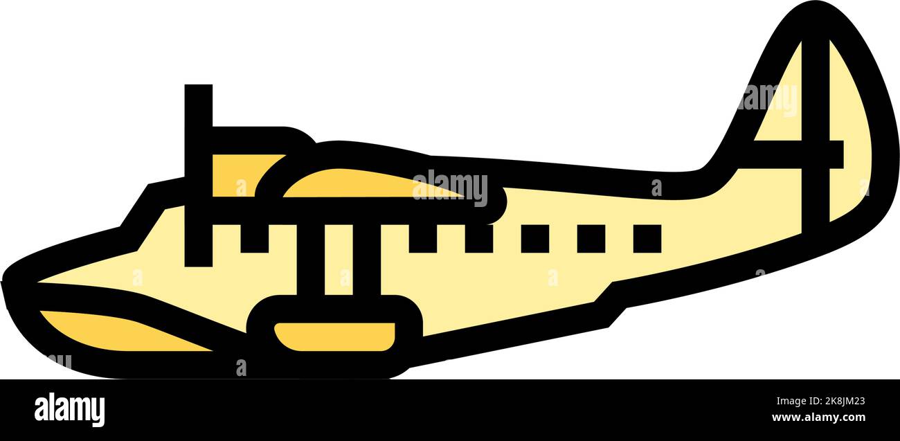 seaplane airplane aircraft color icon vector illustration Stock Vector ...
