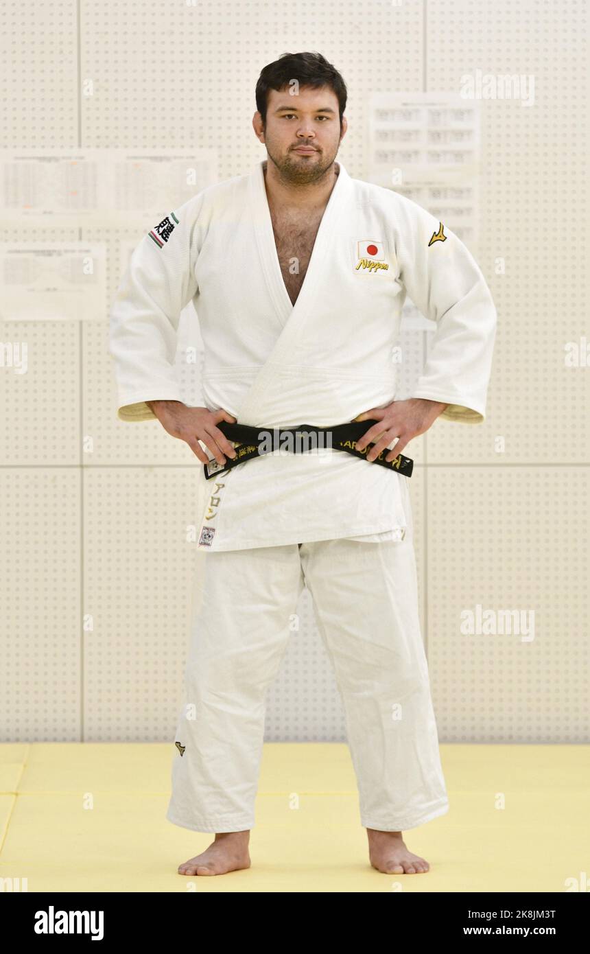 Japanese judoka and Tokyo Olympic gold medalist Aaron Wolf poses for a ...