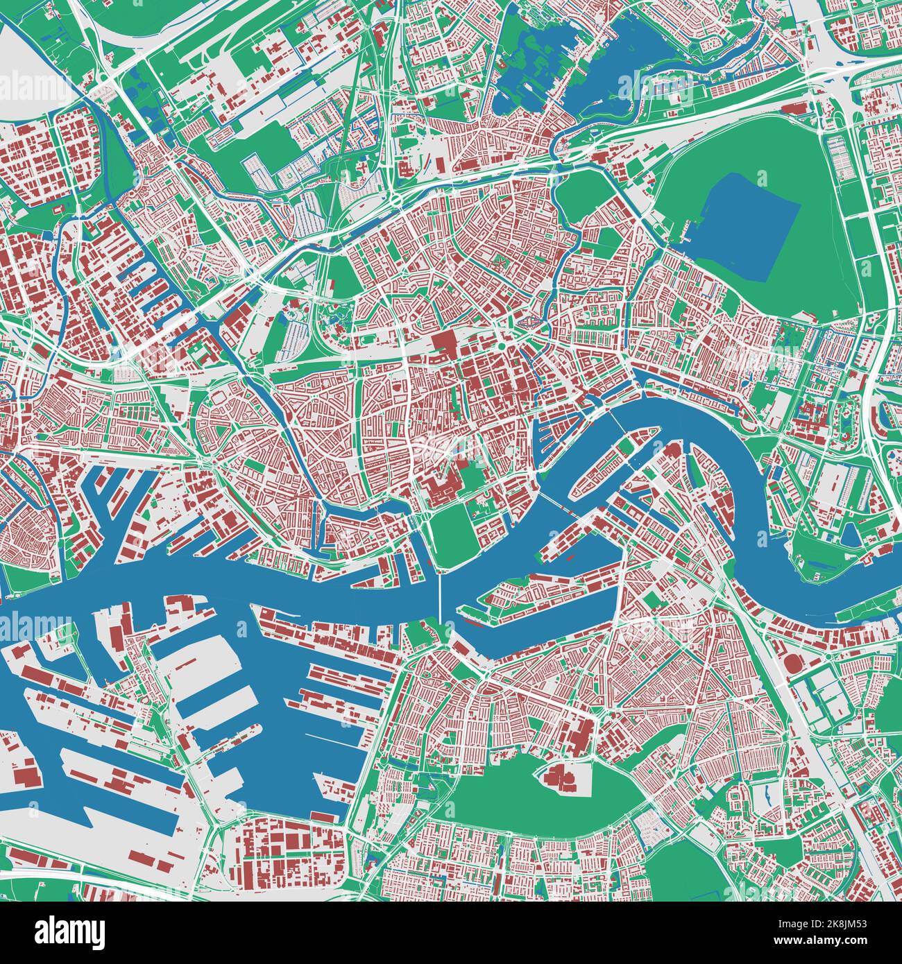 Rotterdam vector map. Detailed map of Rotterdam city administrative ...