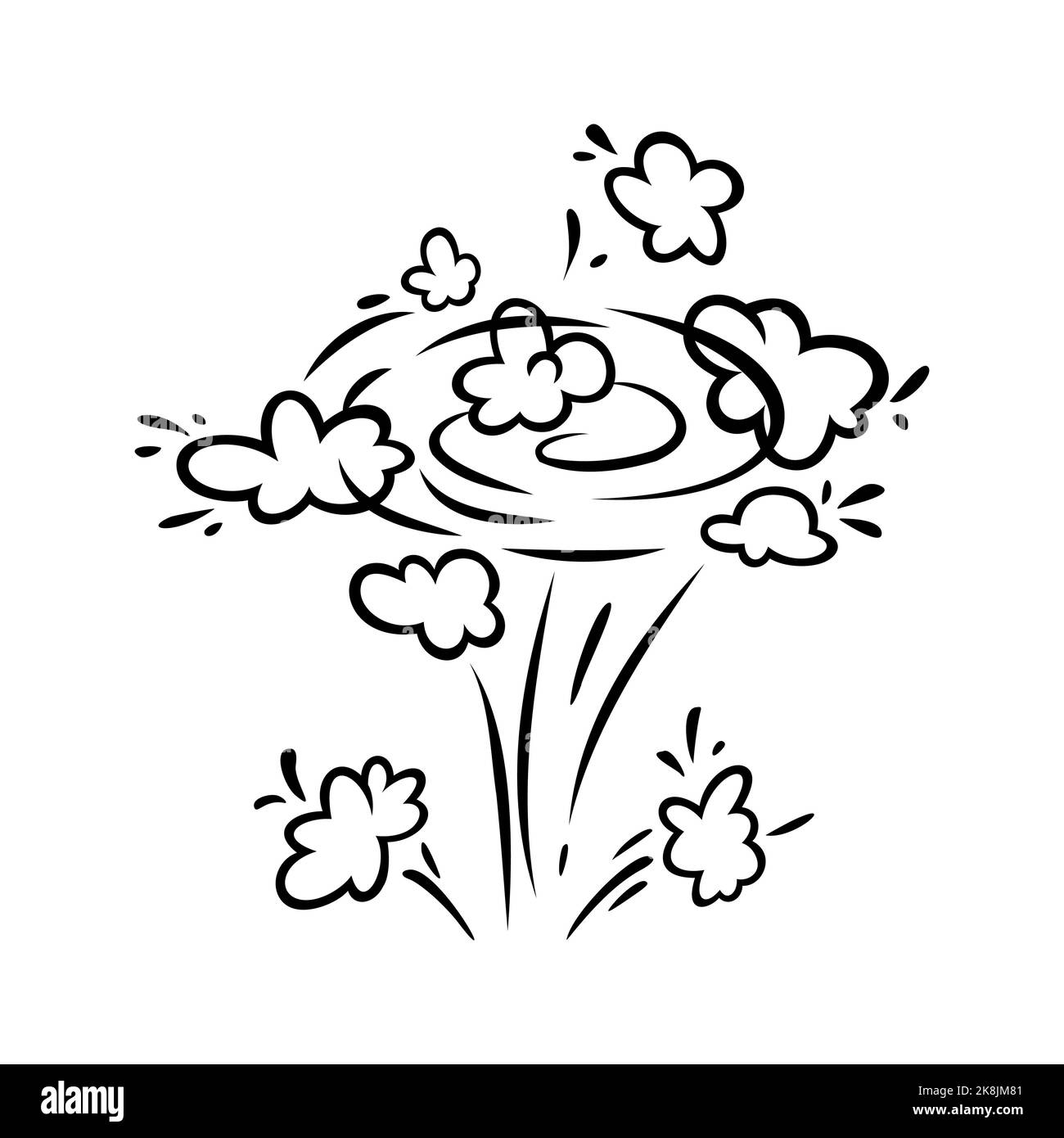 Comic whirl effect clouds. Set of explosion bubbles and smoke. Vector ...