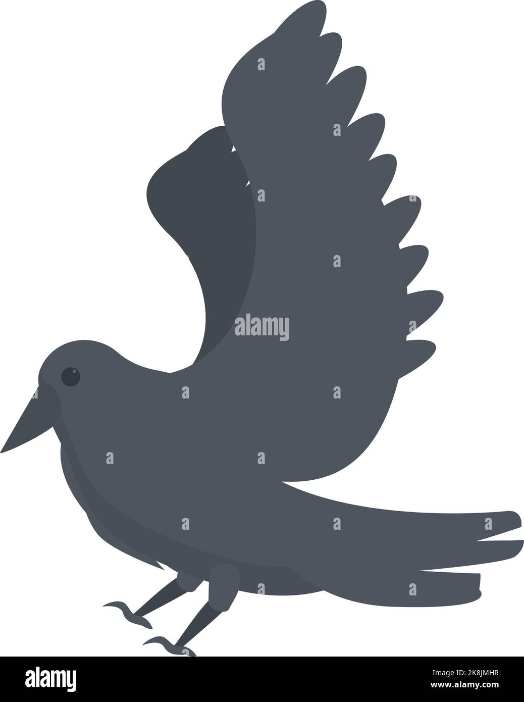 Rabe crow icon cartoon vector. Feather art. Ink flying Stock Vector ...