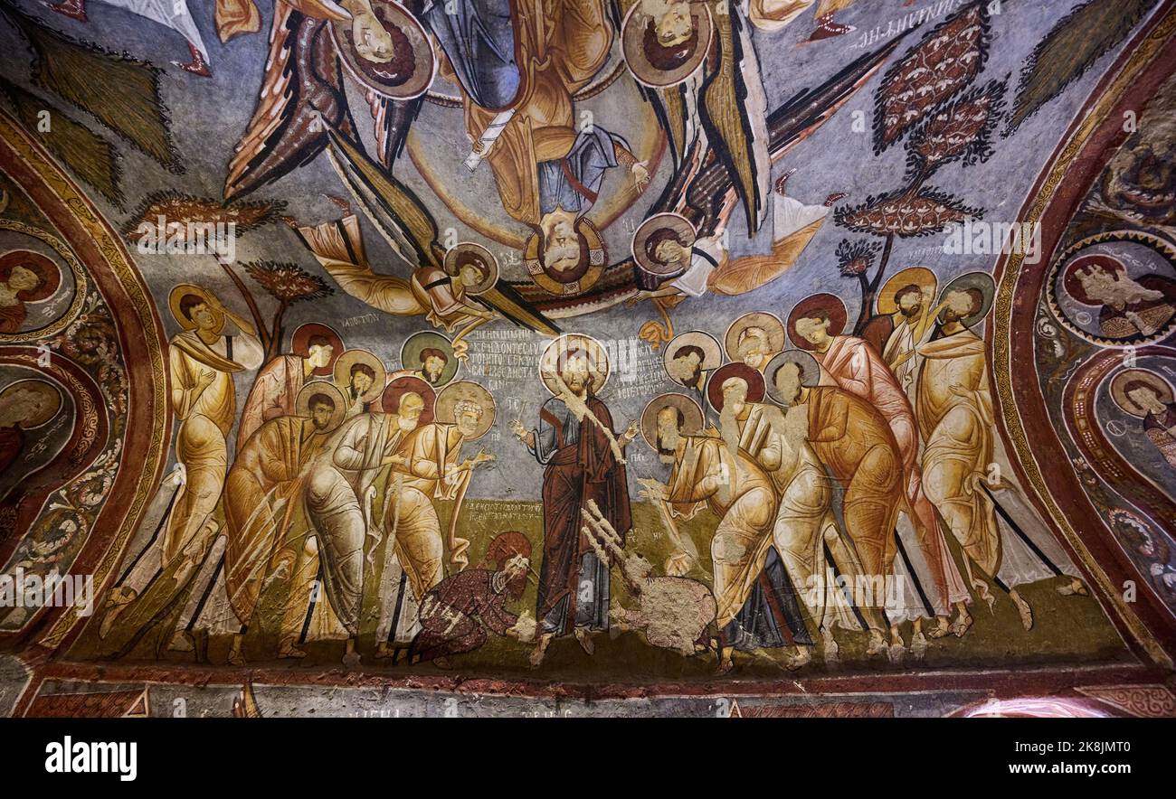interior view of magnificent fresco in dark church, Karanlık Kilise in ... interior view of magnificent fresco in dark church, Karanlık Kilise in ...
