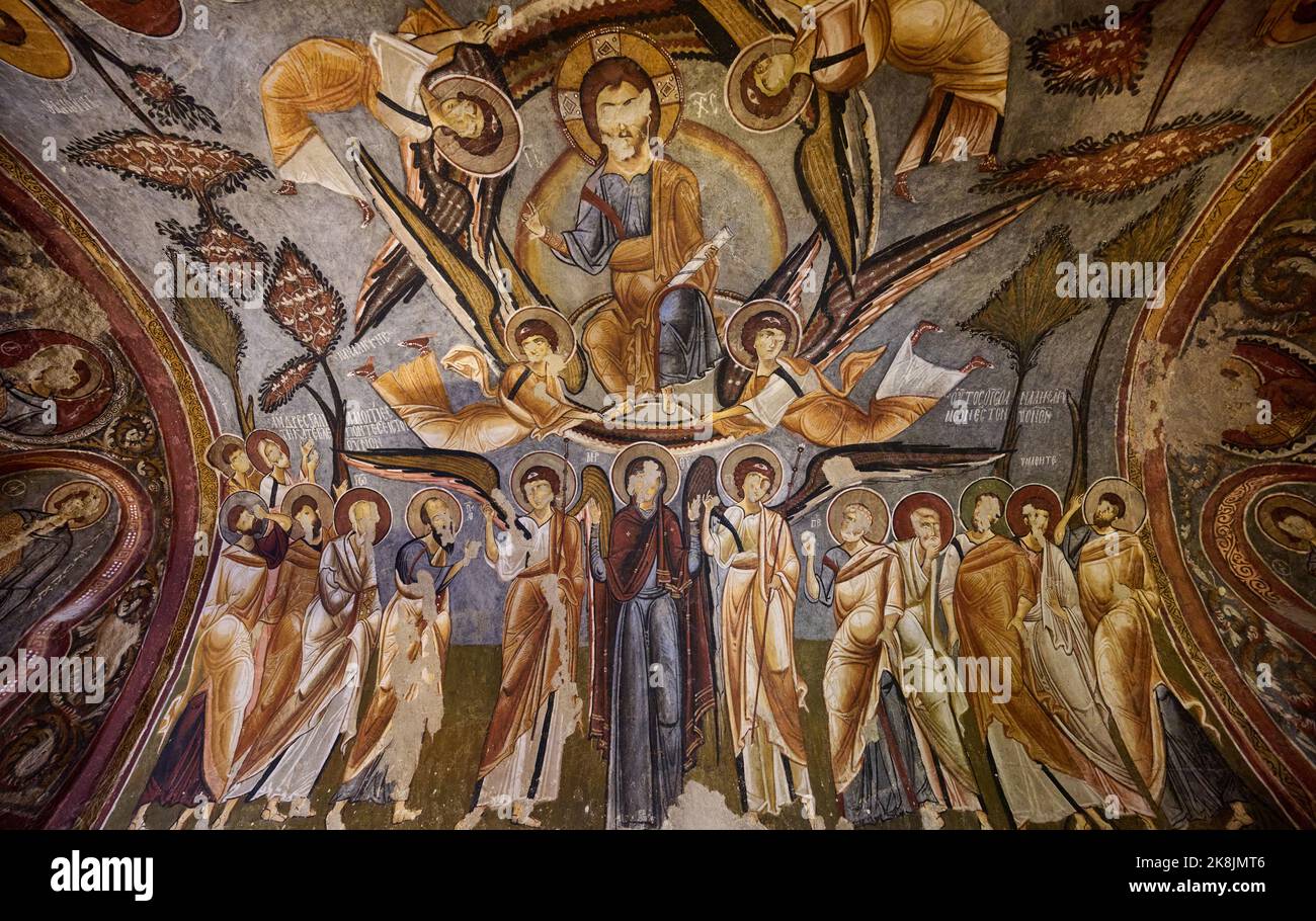 interior view of magnificent fresco in dark church, Karanlık Kilise in ... interior view of magnificent fresco in dark church, Karanlık Kilise in ...