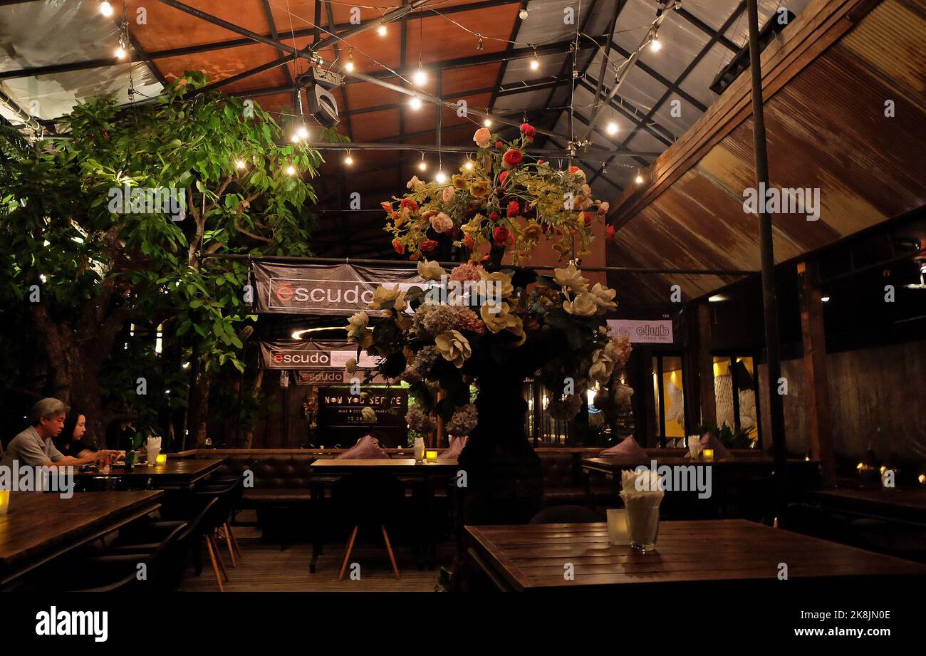 Interior design and decoration of local restaurant and bar decorated ...