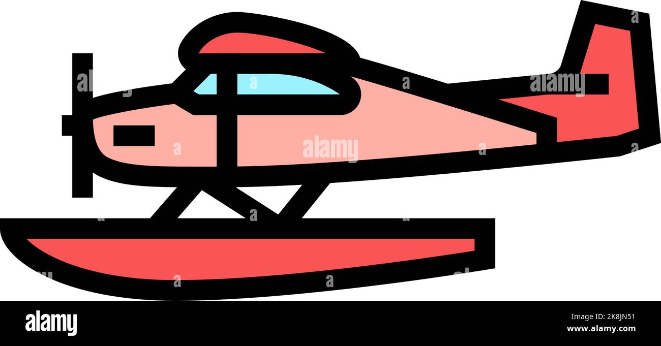 floatplane airplane aircraft color icon vector illustration Stock ...