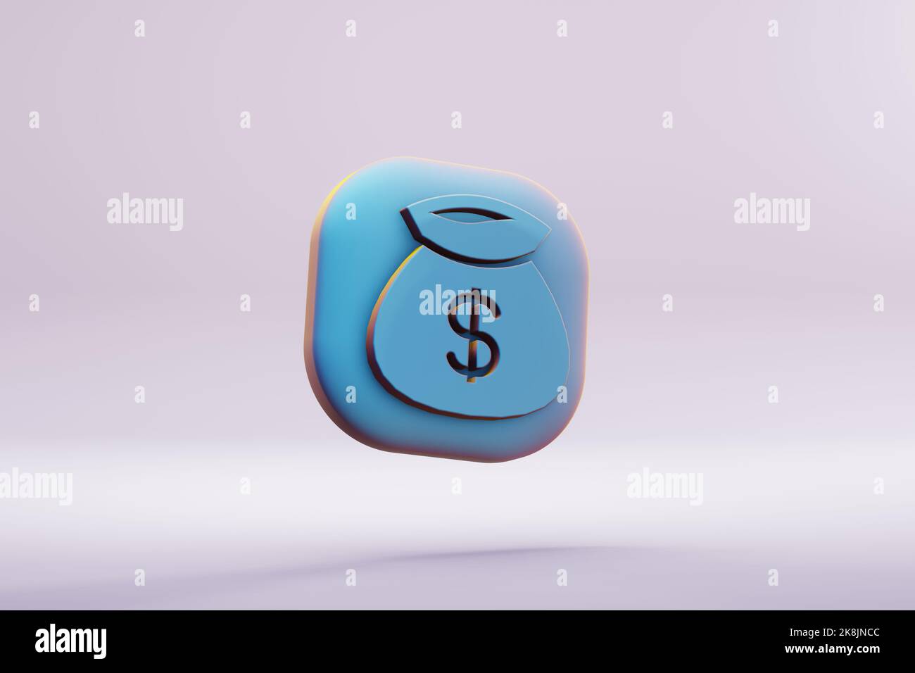 Beautiful illustration blue Money Bag symbol icons on a bright pink ...