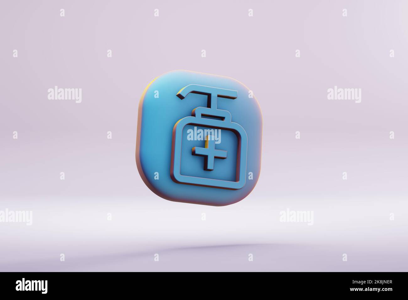 Beautiful illustration healthy blue Sanitizer symbol icons on a bright ...