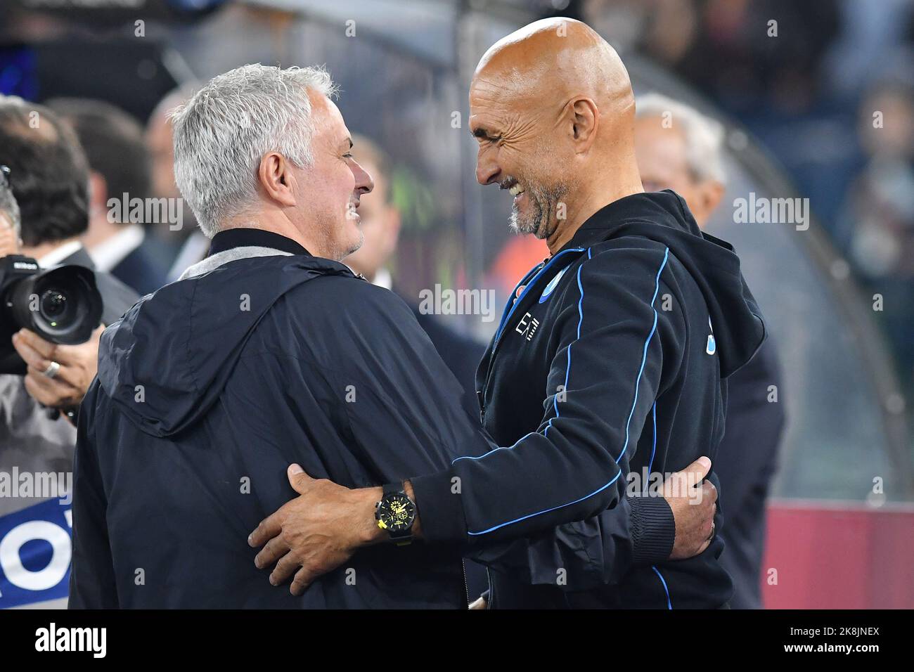 Rome, Italy. 23rd Oct, 2022. Roma trainer Jose Mourinho, Napoli trainer ...