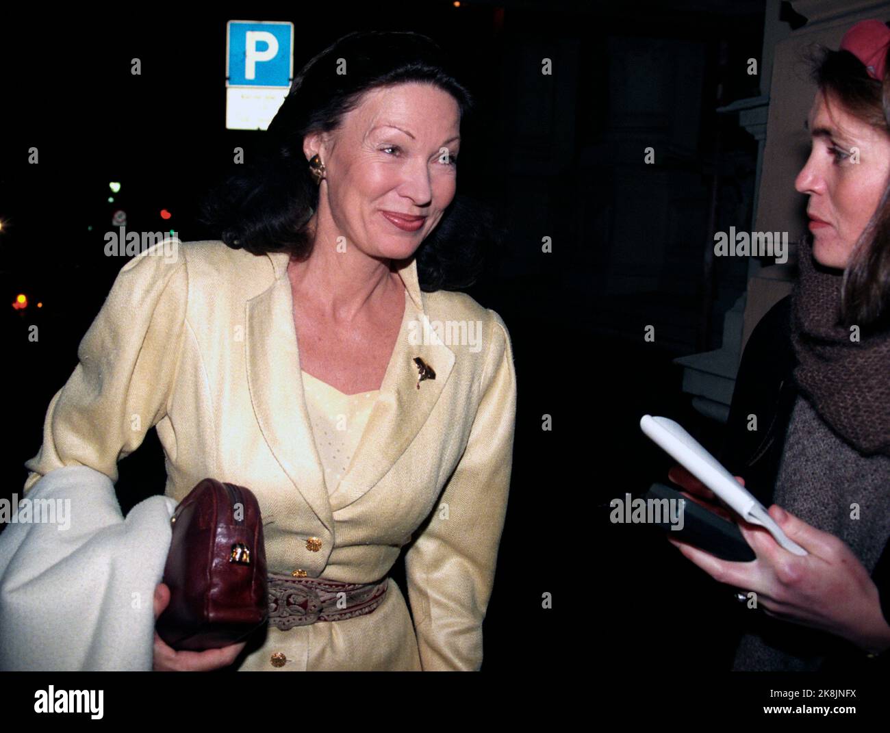 Oslo October 23, 1996. Minister of Culture Åse Kleveland arrives at ...