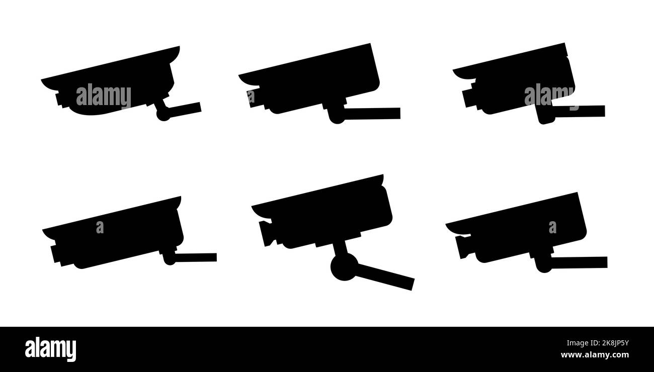 Video surveillance icon set. Vector security camera flat icons Stock ...