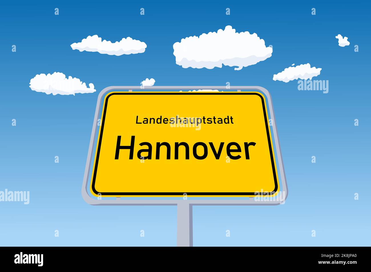 Hannover city sign in Germany. City limit welcome road sign ...