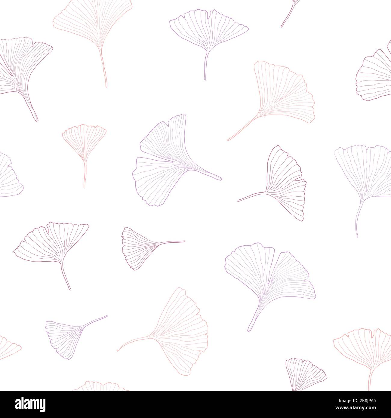 Ginkgo biloba leaves seamless pattern design. Japanese style fashion ...