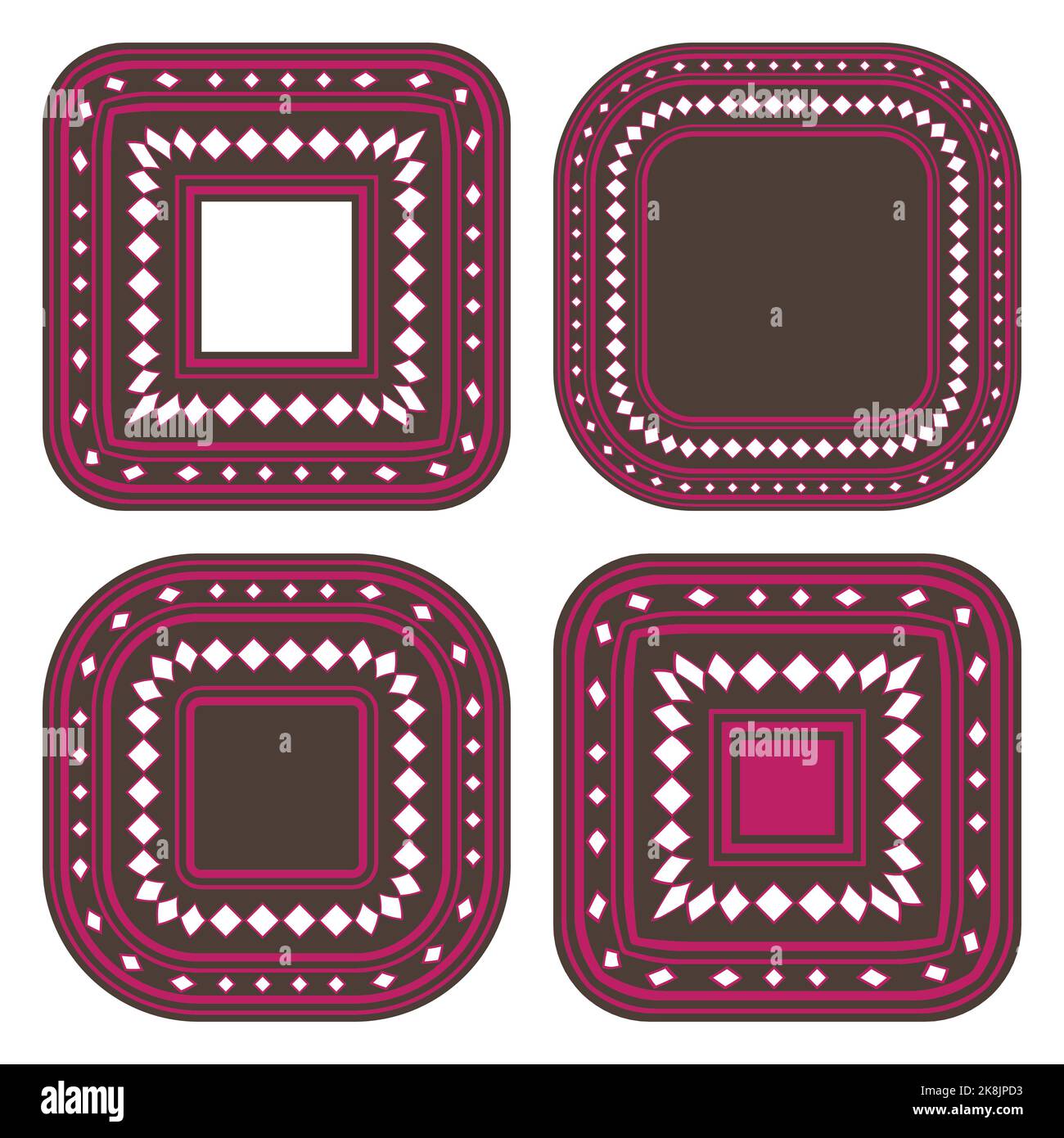 Geometric aboriginal art icon. Ethnic tribal rounded ornament. Afican ...