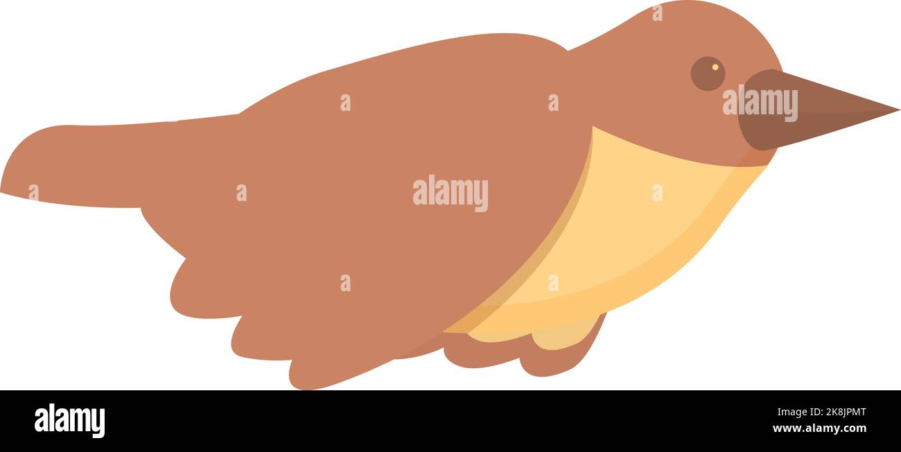 Fly bird icon cartoon vector. Tree branch. Side passer Stock Vector ...